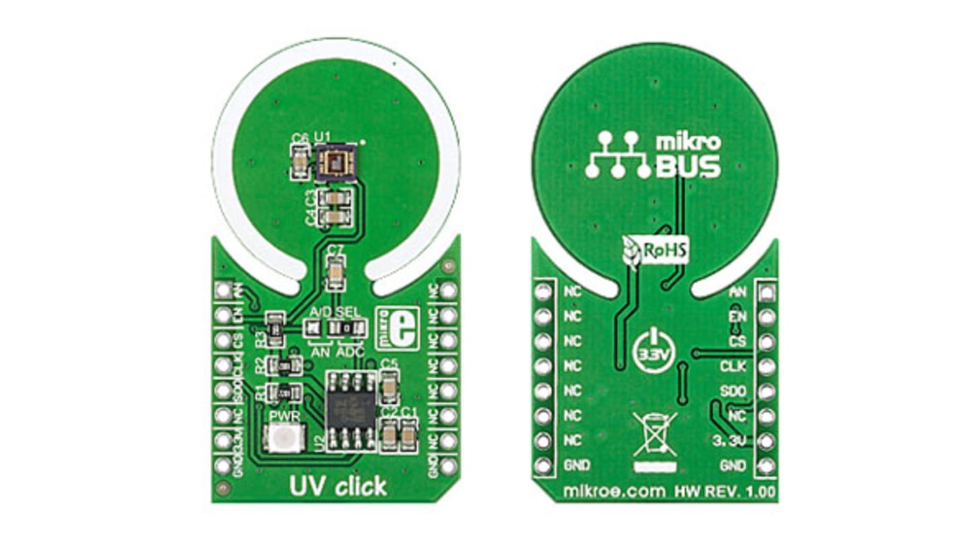 MikroElektronika 紫外線(UV)センサ UV clickmikroBus Clickボード ML8511 MIKROE-1677 | RS