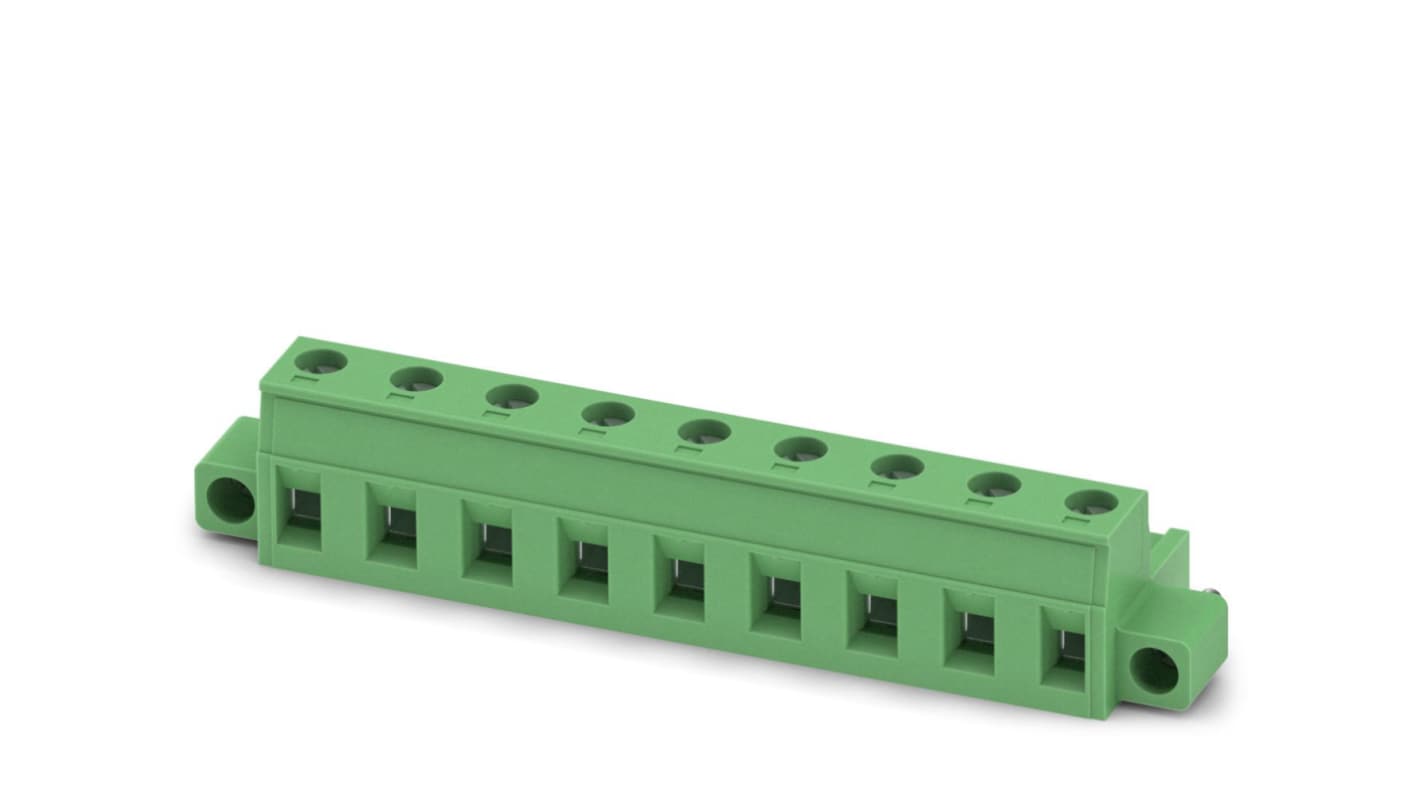 1858837 | Phoenix Contact 7.62mm Pitch 9 Way Pluggable Terminal Block, Plug, Cable Mount, Screw ...