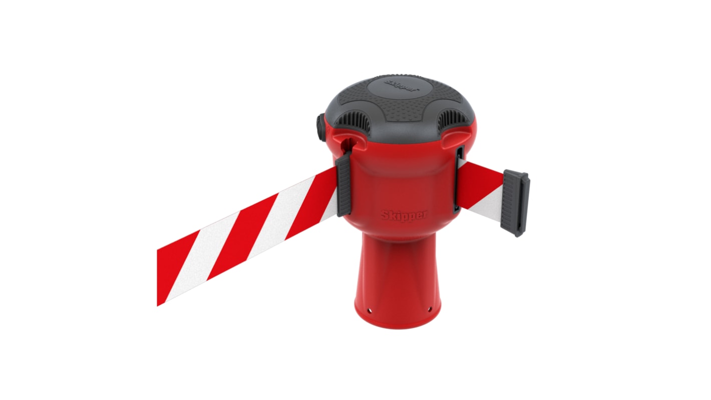 Skipper01-R R/W | Skipper Red & White Retractable Barrier, 9m, Red ...
