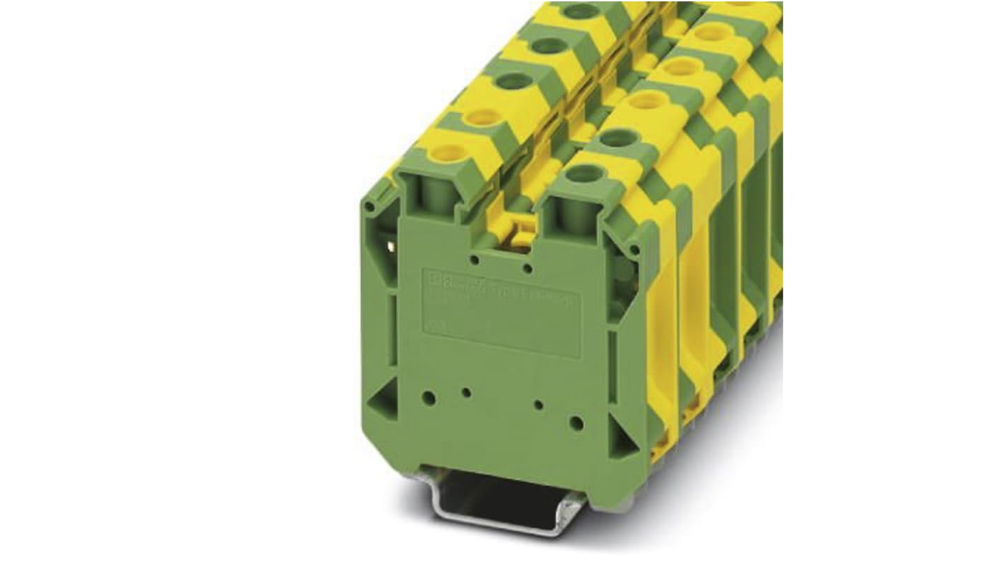 3215928 | Phoenix Contact UT 35-PE/S Series Green, Yellow Din Rail ...