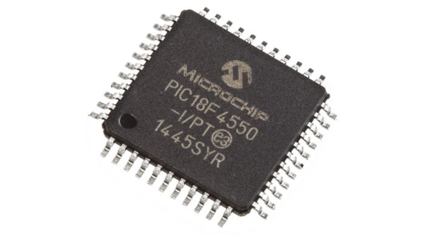 Microchip PIC18F4550-I/PT, 8bit PIC Microcontroller, PIC18F, 48MHz, 32 ...