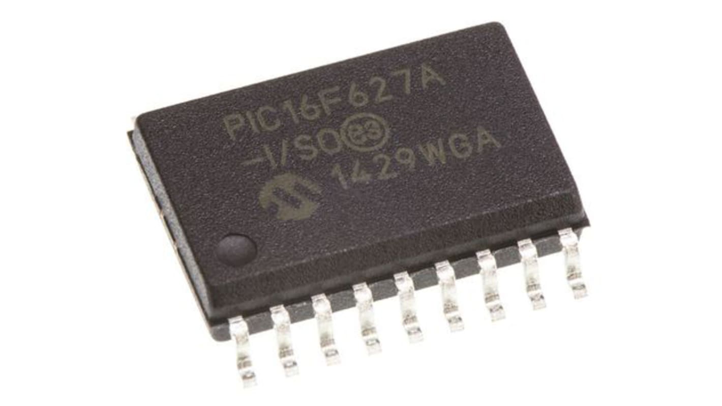 Microchip PIC16F627A-I/SO, 8bit PIC Microcontroller, PIC16F, 20MHz, 1024 x 14 words, 128 B Flash ...