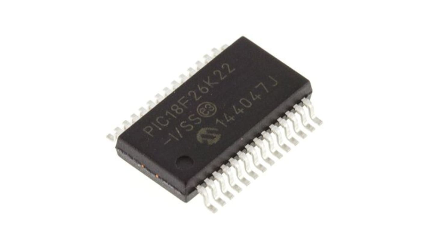 Microchip PIC18F26K22-I/SS, 8bit PIC Microcontroller, PIC18F, 64MHz, 64 kB Flash, 28-Pin SSOP | RS