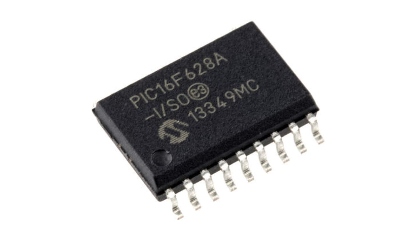 Microchip PIC16F628A-I/SO, 8bit PIC Microcontroller, PIC16F, 20MHz, 128 B, 2048 x 14 words Flash ...