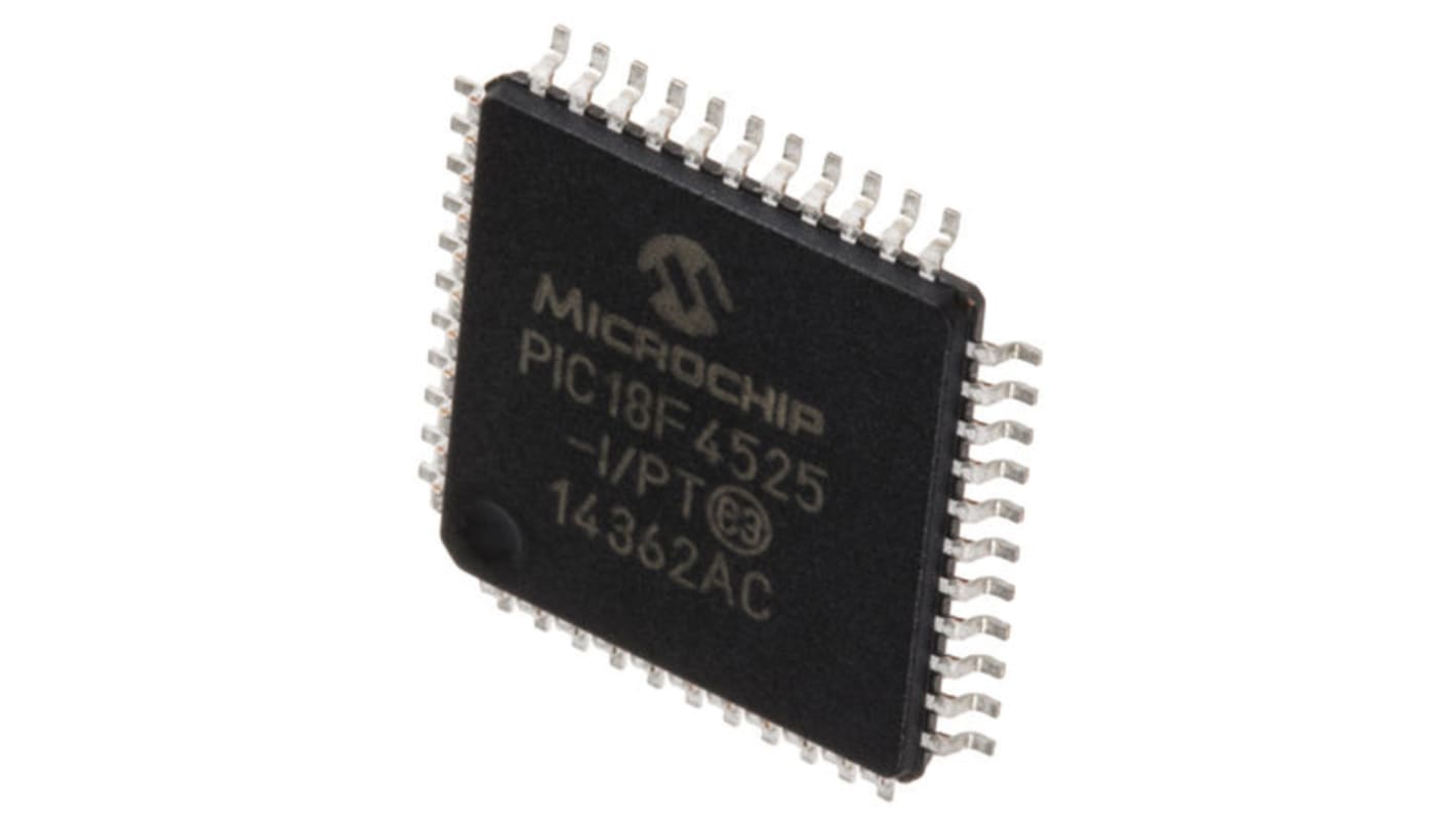 Microchip PIC18F4525-I/PT, 8bit PIC Microcontroller, PIC18F, 40MHz, 1.024 kB, 48 kB Flash, 44 ...