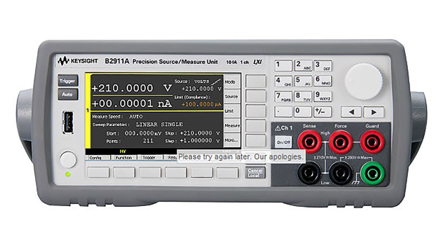 B2901A | Keysight Technologies B2900A Series Source Meter, 1 μV → 210 V ...