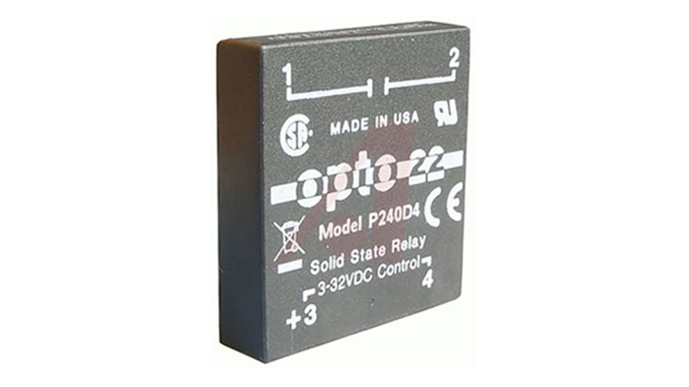 P240D4 | Opto 22 Solid State Relay, 4 A Load, PCB Mount, 240 V ac Load ...