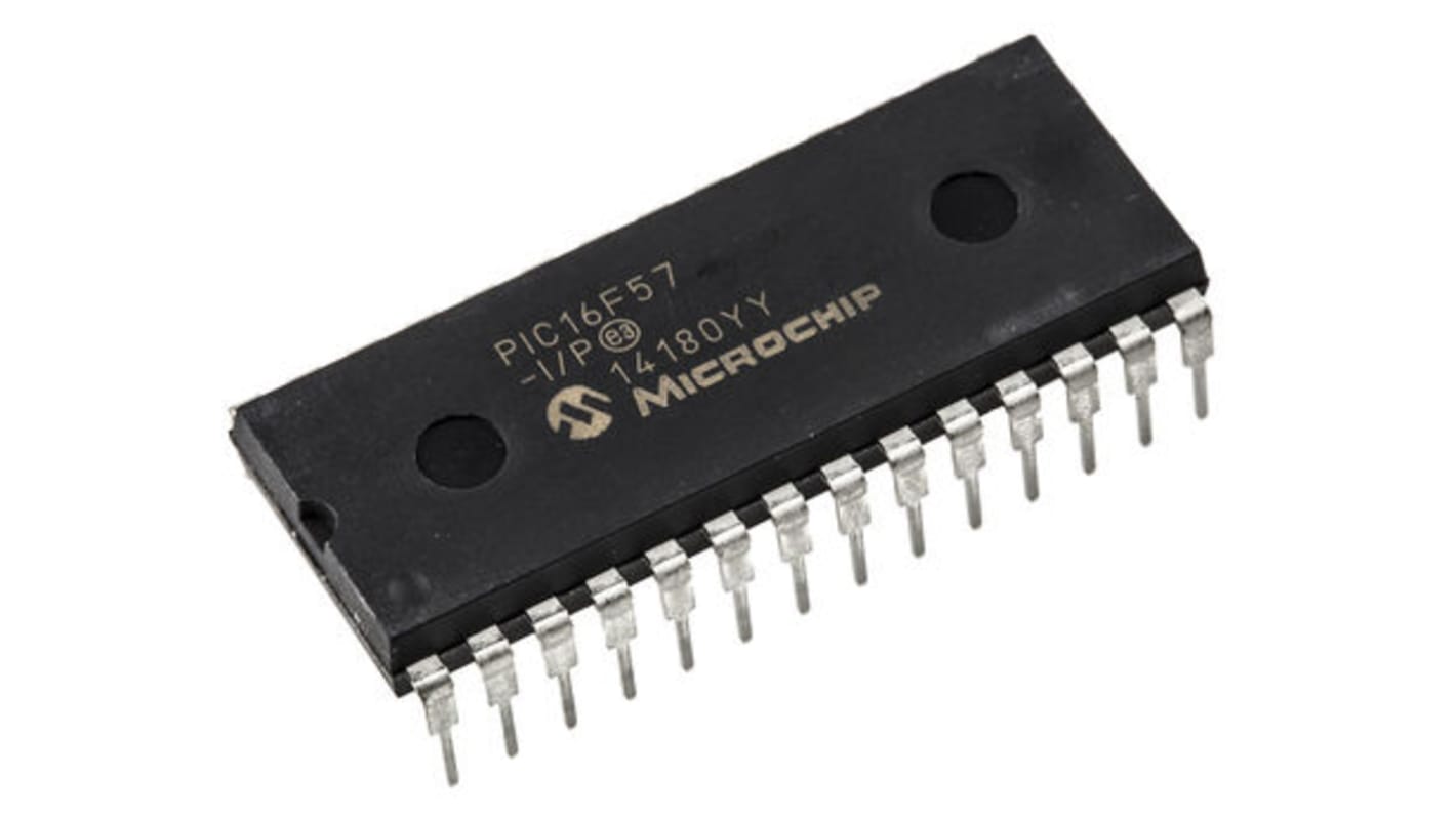 Microchip PIC16F57-I/P, 8bit PIC Microcontroller, PIC16F, 20MHz, 2048 x 12 words Flash, 28-Pin ...
