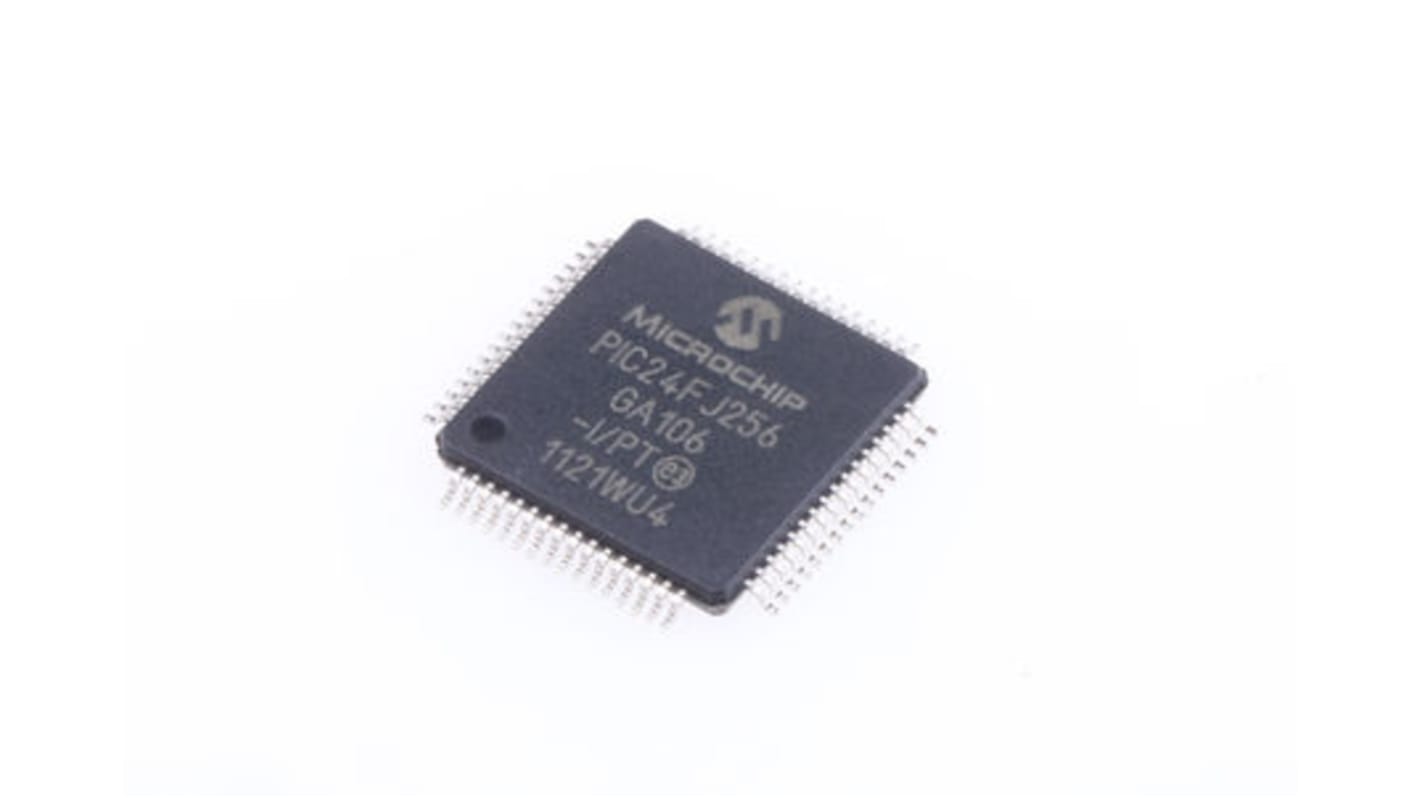 Microchip PIC24FJ256GA106-I/PT, 16bit PIC Microcontroller, PIC24FJ, 32MHz, 256 kB Flash, 64-Pin ...