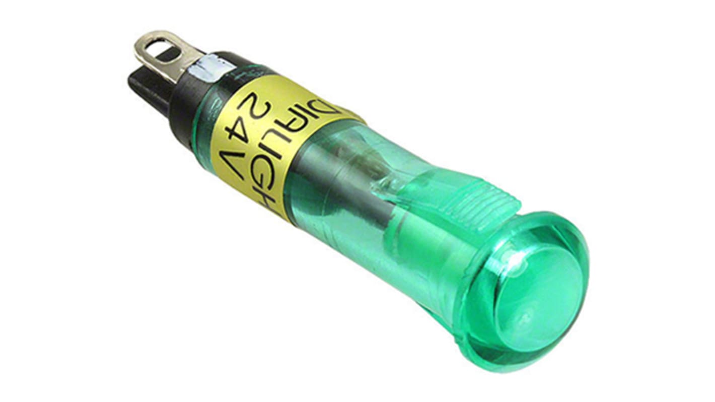 608-1232-240F | Dialight Green Panel LED, 24V dc, 8.5mm Mounting Hole ...