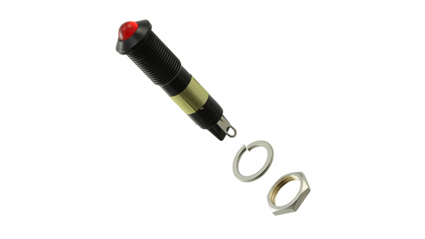 609-1122-130F | Dialight Red Panel LED, 12V dc, 9.35mm Mounting Hole ...