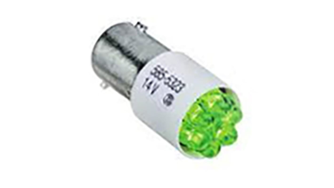 585-5323 | Dialight Green LED Reflector Bulb, 14V dc, BA9s Base, 10 ...