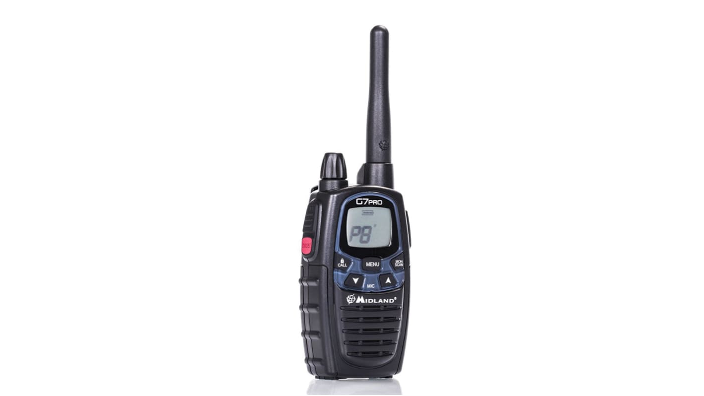 55.C1090.02 | Midland G7 Pro 69 (LPD), 8 (PMR446) Channel Walkie ...
