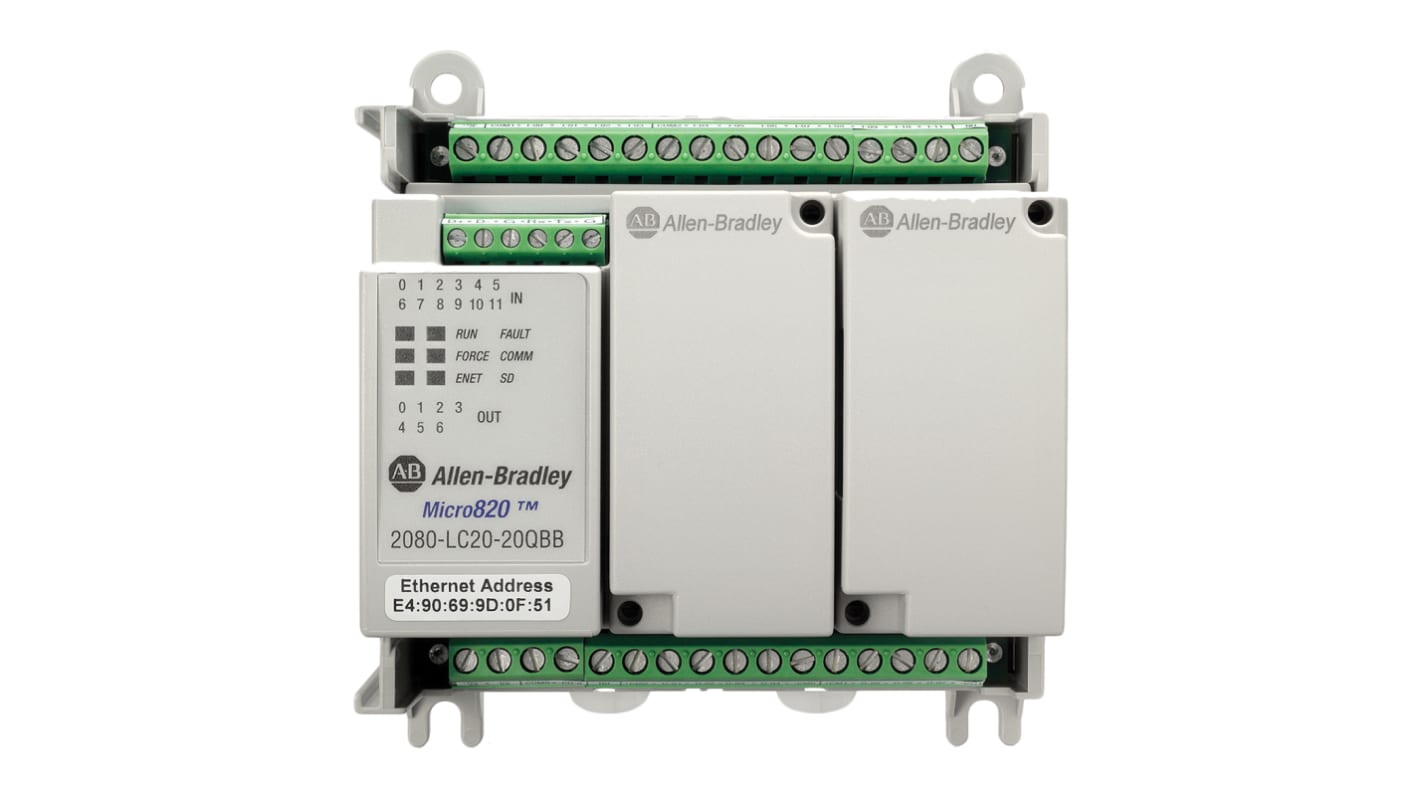 2080-LC20-20AWB | Allen Bradley Micro820 Series PLC CPU for Use with ...