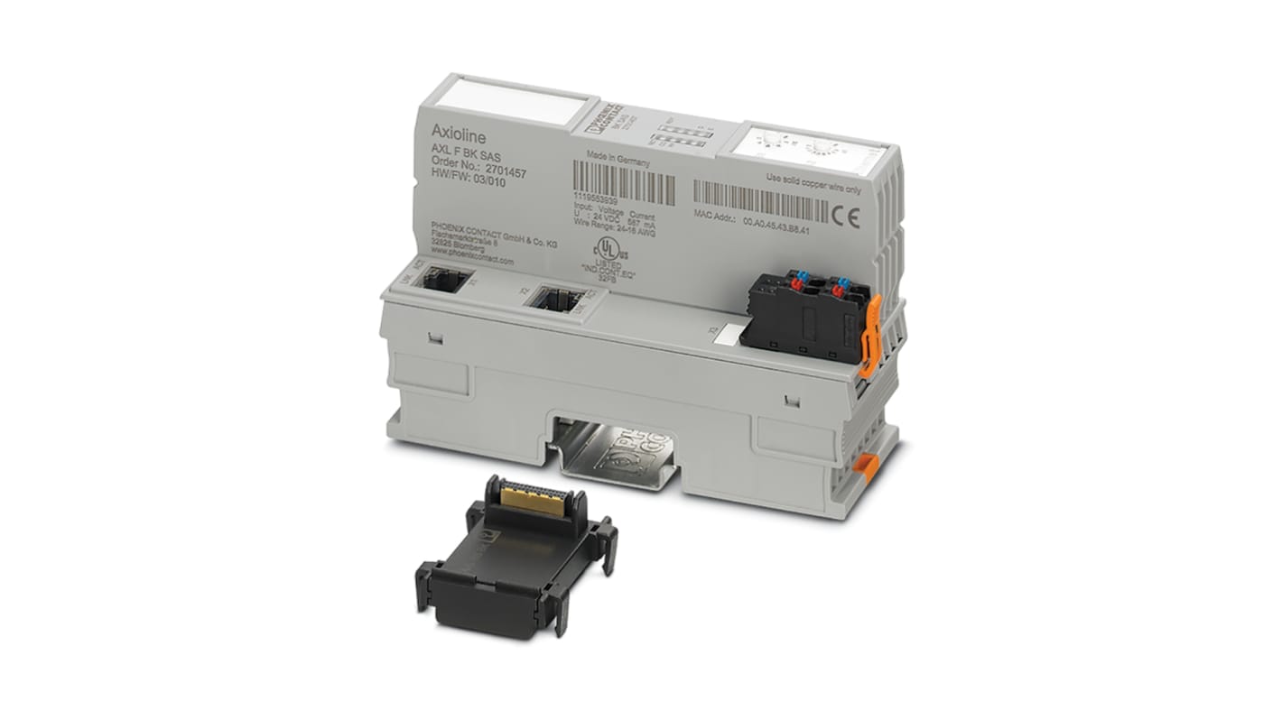 2701457 | Phoenix Contact AXL F BK SAS Series Fieldbus Interface Module for Use with Ethernet ...