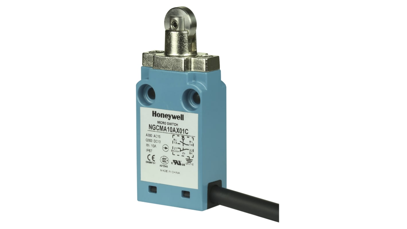 NGCMA10AX01C | Honeywell NGC Series Roller Plunger Limit Switch, NO/NC, IP67, SPDT, Metal ...