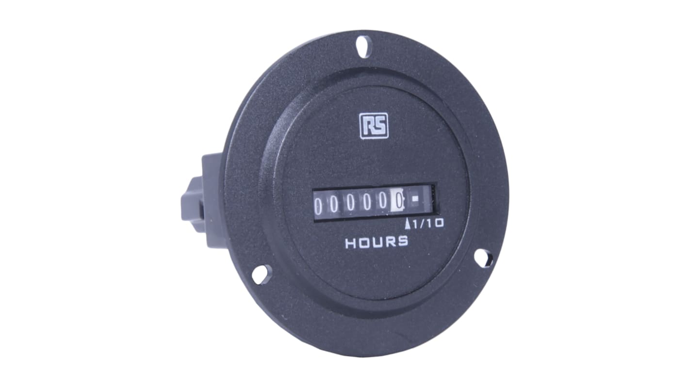 RS PRO Hour Meter Counter, 6 Digit, 50Hz, 4 → 30 V ac/dc | RS