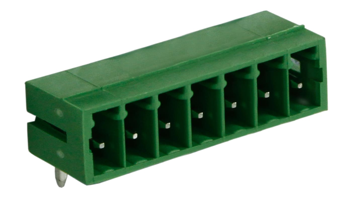 RS PRO 3.5mm Pitch 7 Way Right Angle Pluggable Terminal Block, Header ...