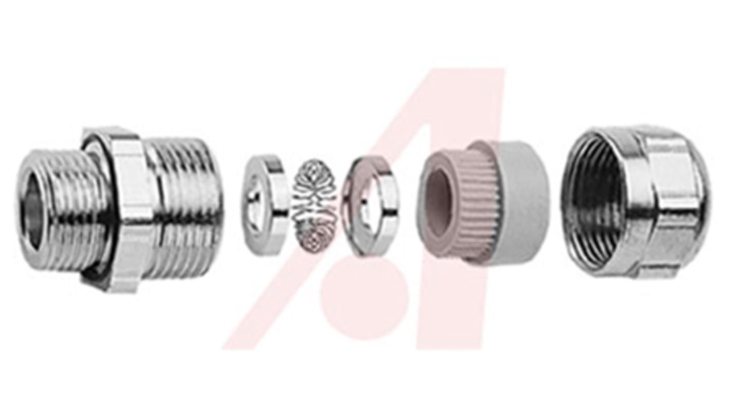 4266 025 | Altech Grey Brass Cable Gland, PG 21 Thread, 14mm Min, 18mm ...