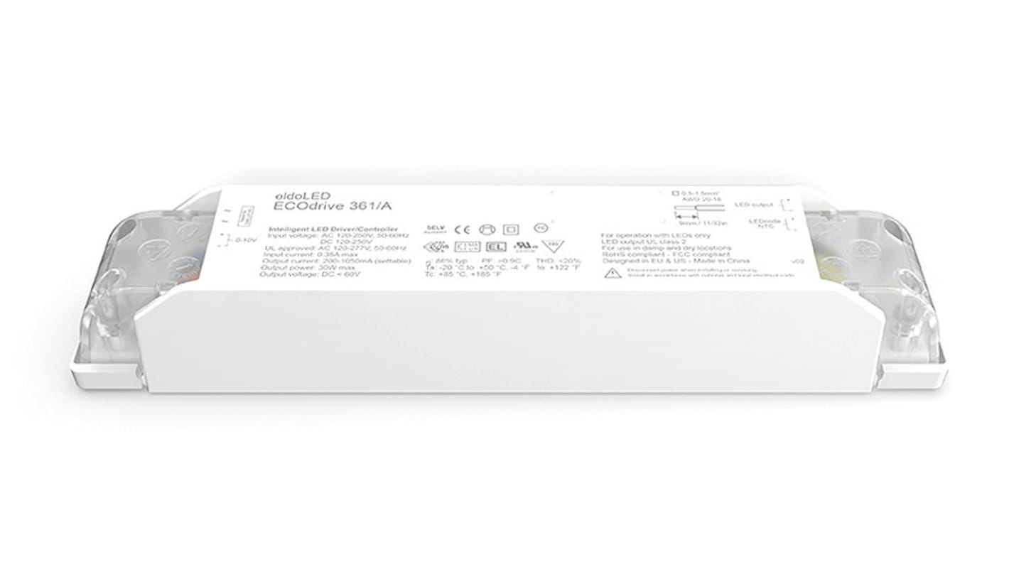 EC0361A3 | eldoLED, 2 → 55V Output, 30W Output, 150 → 1050mA Output, Constant Current | RS