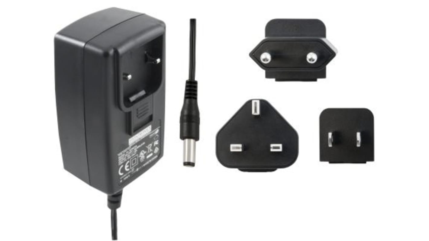 RS PRO 6W Plug-In AC/DC Adapter 12V dc Output, 500mA Output | RS