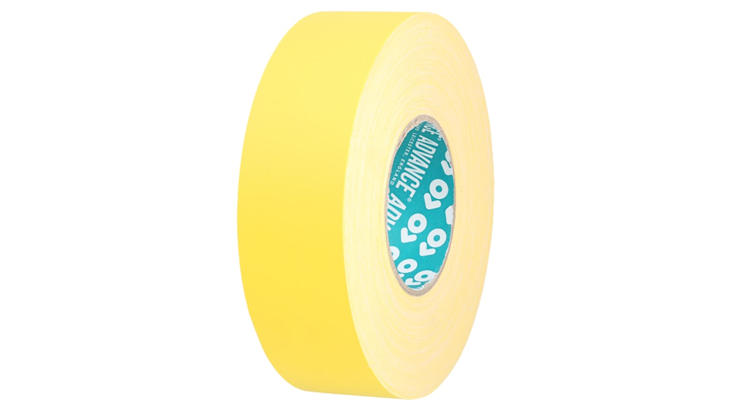 Advance Tapes AT160 Cloth Tape, 50m x 12mm, Yellow, Matt Finish | RS