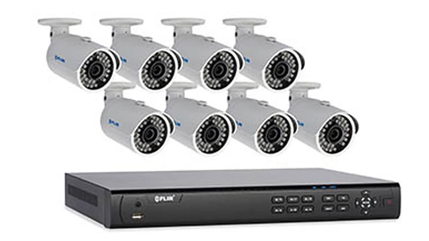 DN408P2B8P | FLIR Indoor, Outdoor CCTV System, 8 Camera Connections, IP ...