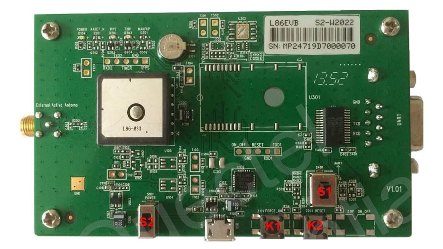 Quectel L86 GLONASS (GNSS), GPS Evaluation Board L86EBV-KIT | RS