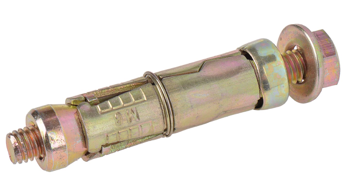 RS PRO Carbon Steel Shield Anchor Loose Bolt M16 x 110mm, 25mm Fixing ...