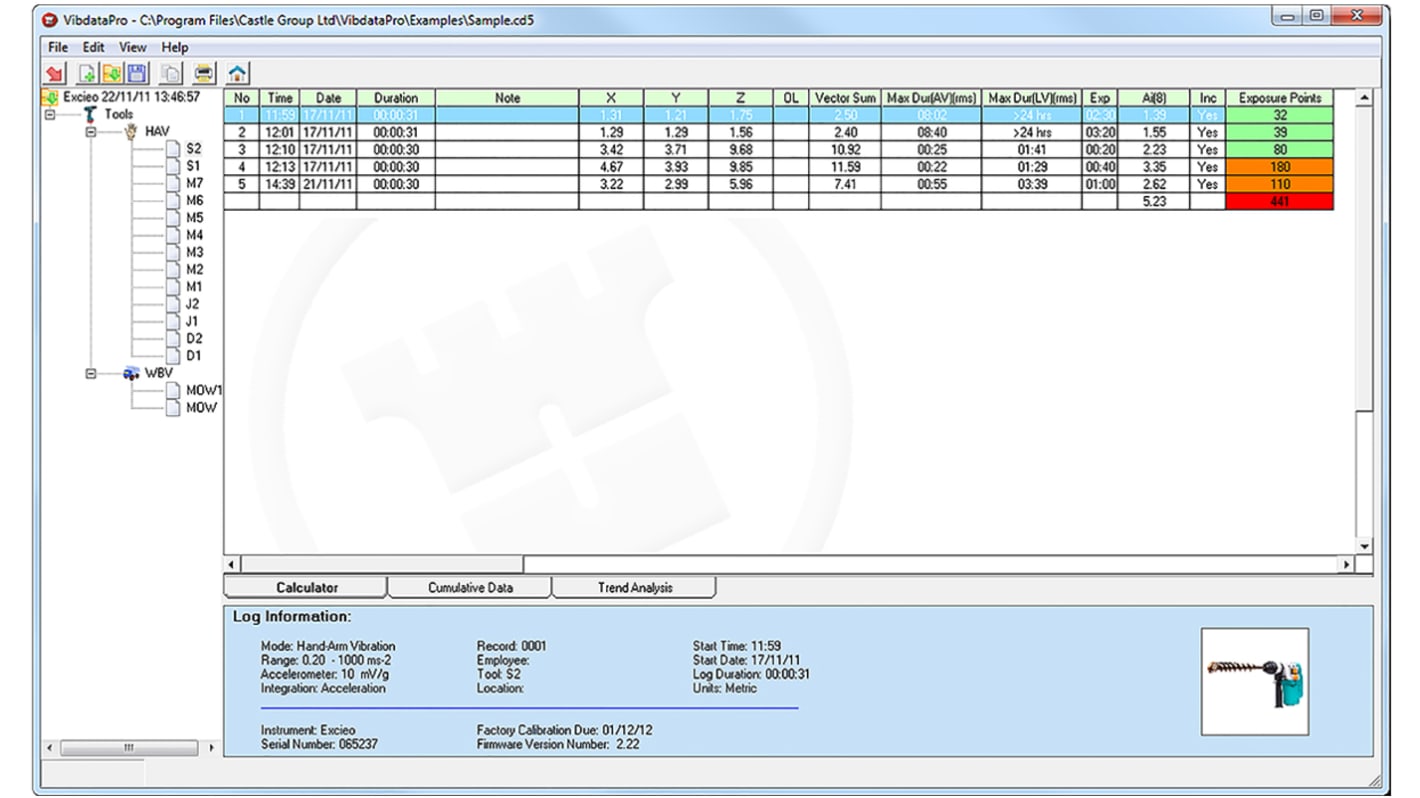 Castle VibDataPRO Sound Level Meter Software, For Use With Castle ...