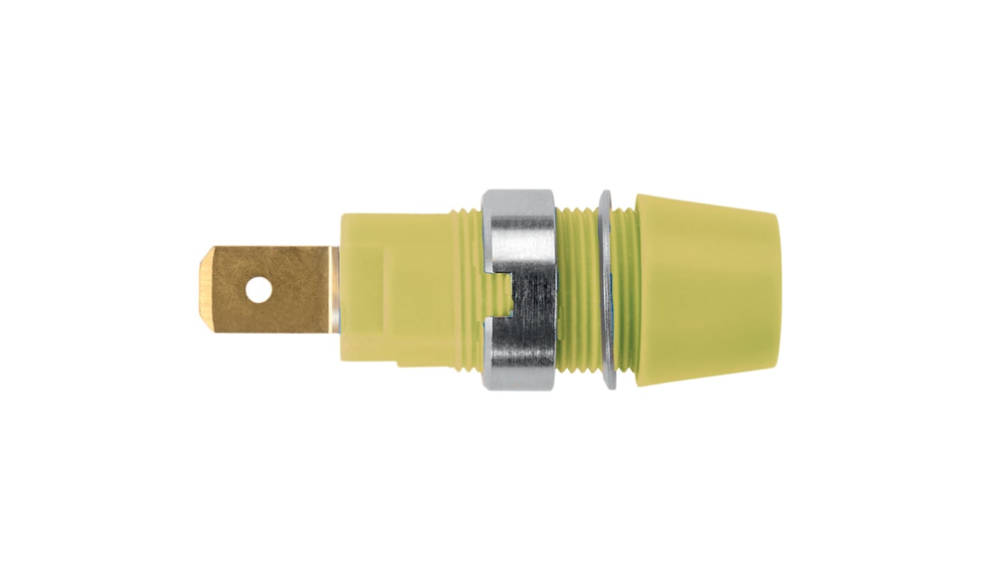SAB 7560 Au / GE | Schutzinger Yellow Female Banana Plug, Tab ...