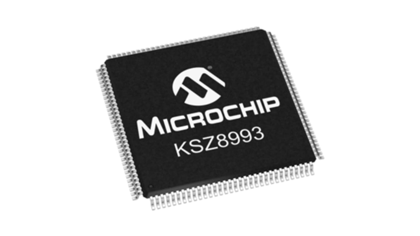 Microchip KSZ8993M, Ethernet Switch IC, 10Mbps MII,MIIM,SNI, 1.8 V, 3.3 ...