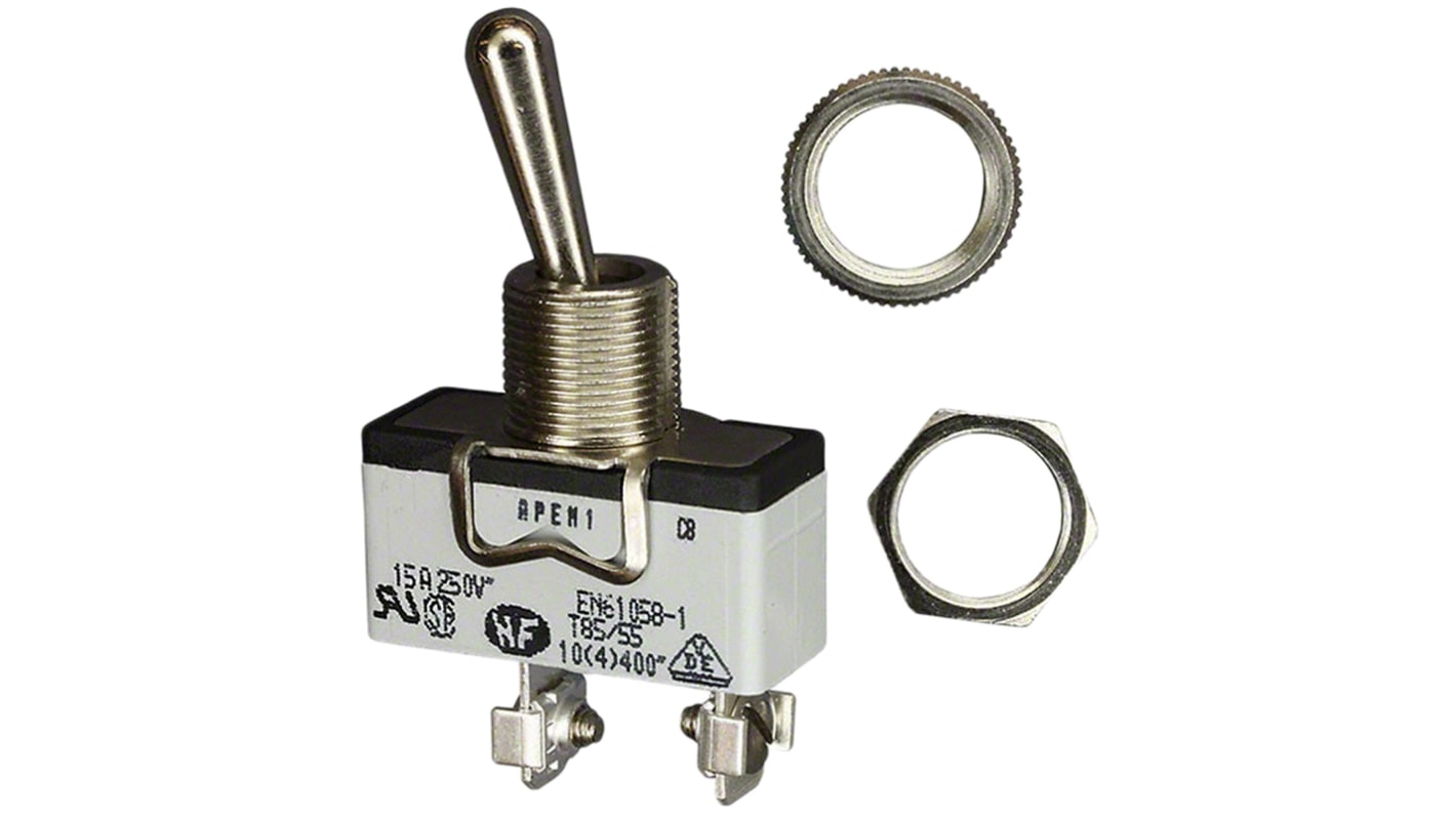 635H | APEM Toggle Switch, Panel Mount, On-(On), SPDT, Screw Terminal ...