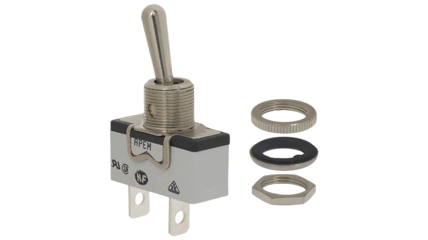 631H/2K | APEM Toggle Switch, Panel Mount, On-Off, SPDT, Solder Lug ...
