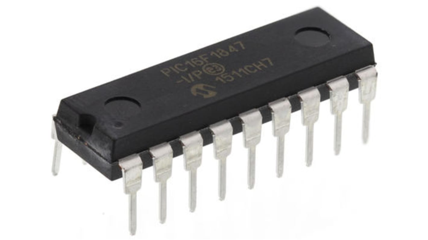 Microchip PIC16F1847-I/P, 8bit PIC Microcontroller, PIC16F, 32MHz, 8 kB Flash, 18-Pin PDIP | RS