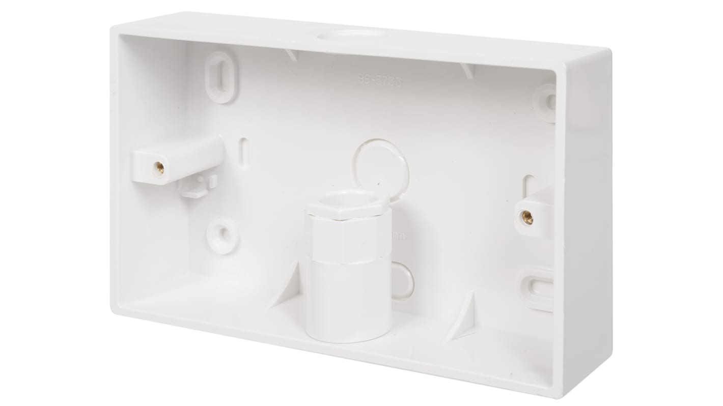 RS PRO White PVC Back Box, BS, 2 Gangs | RS