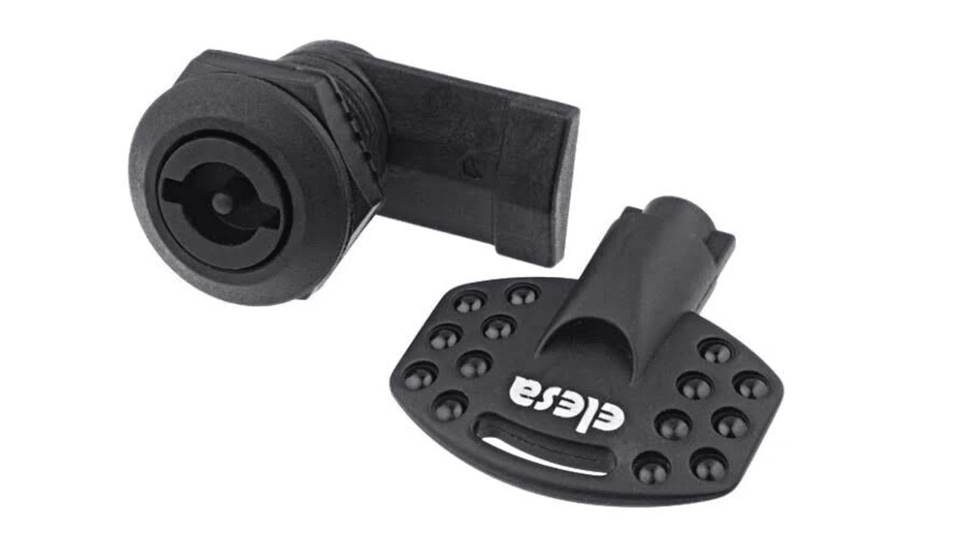 421393 | Elesa Black Polyamide Locking Latch, 20mm Panel-to-Tongue, Key ...