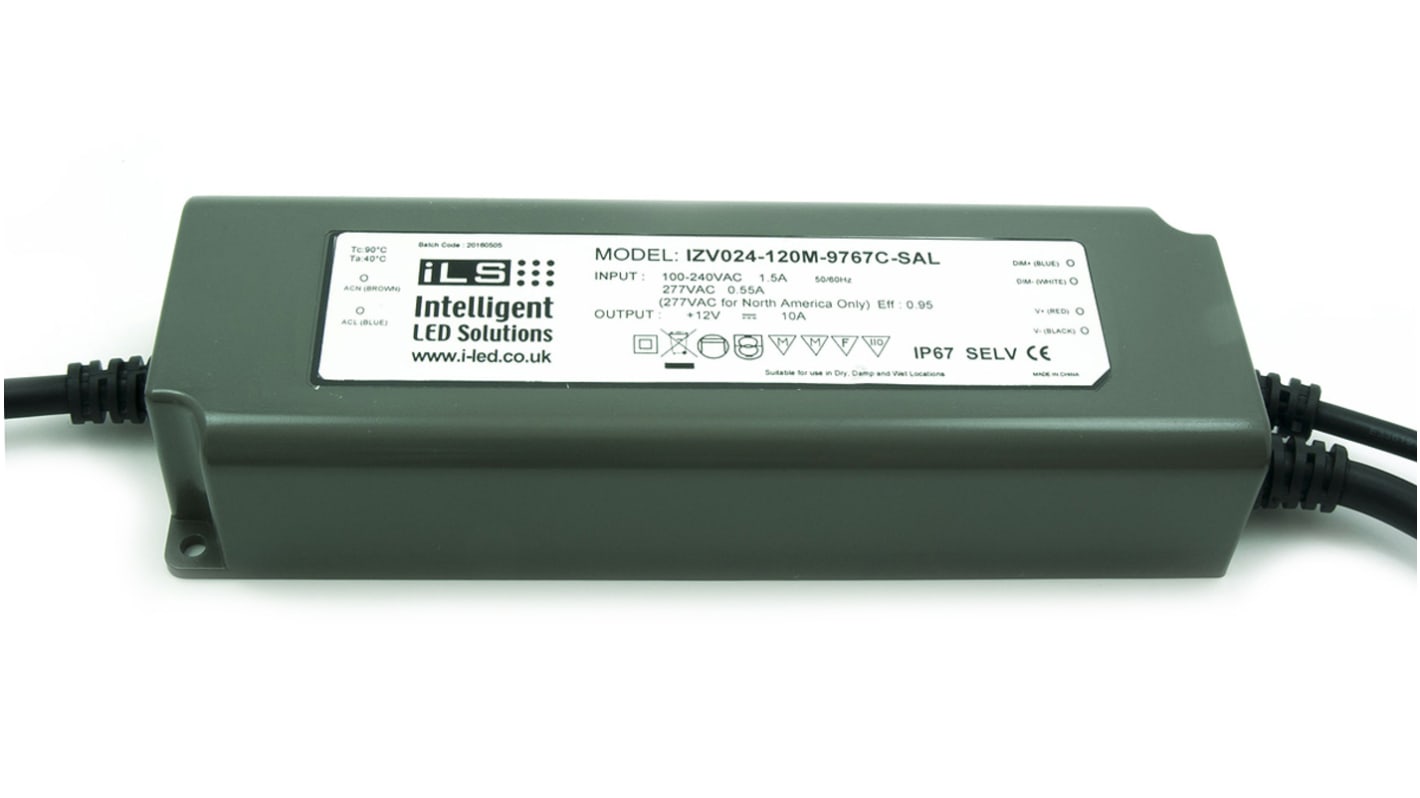 IZV024-120M-9767C-SAL | ILS LED Driver, 24V Output, 120 W Output, 5A Output, Constant Voltage ...