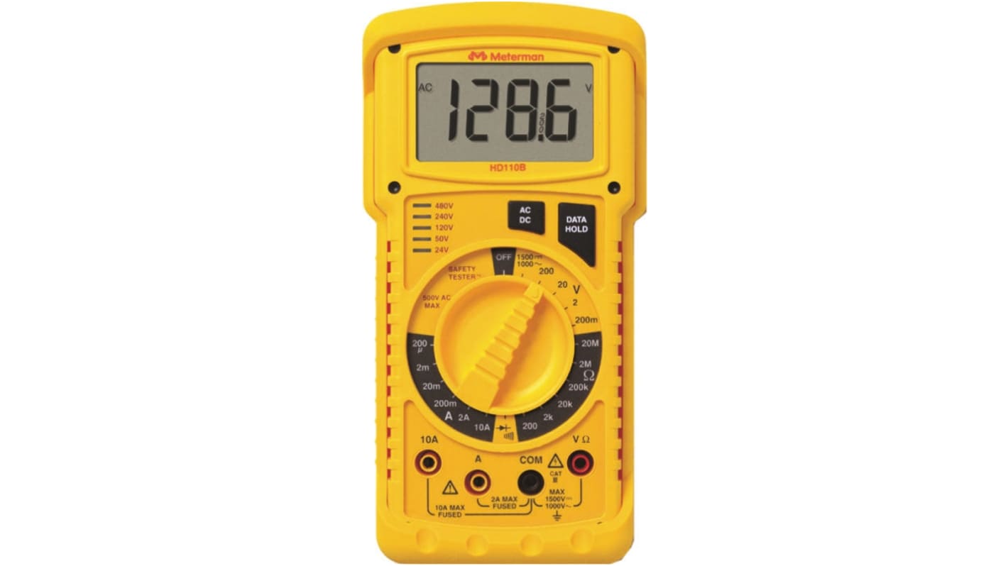 Wavetek Meterman HD110B Handheld LCD Digital Multimeter, 10A ac Max ...