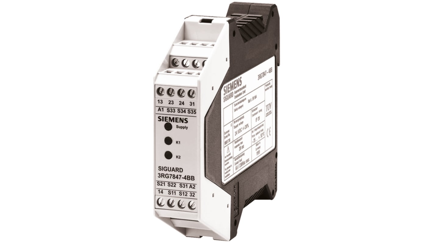3RG78571BD | Siemens Dual-Channel Safety Mat/Edge Safety Relay, 24V dc ...