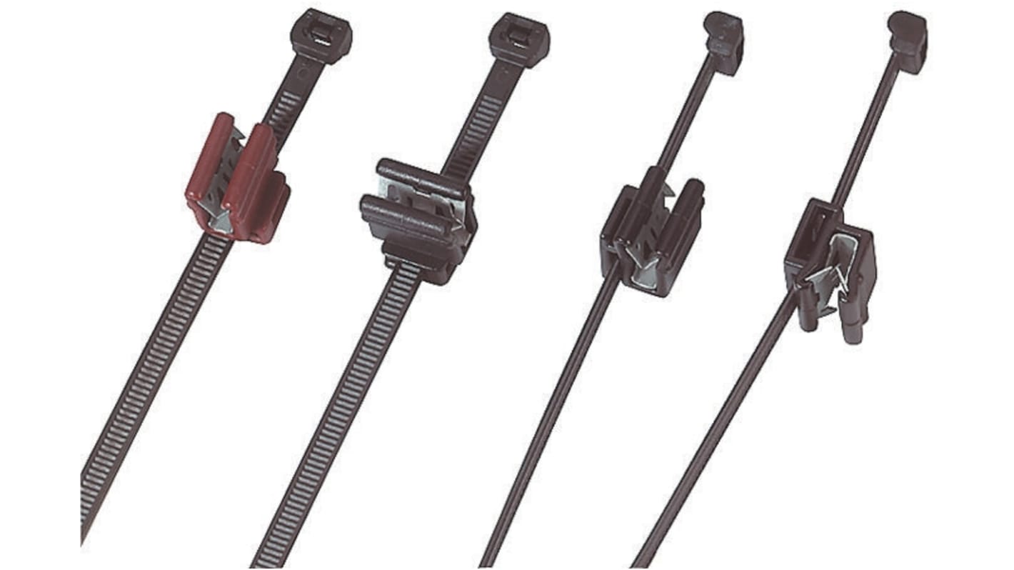 150-02404 T50ROSEC4A-PA66HS/PA66HIRHS-BK | HellermannTyton Cable Tie, 200mm x 4.6 mm, Black ...