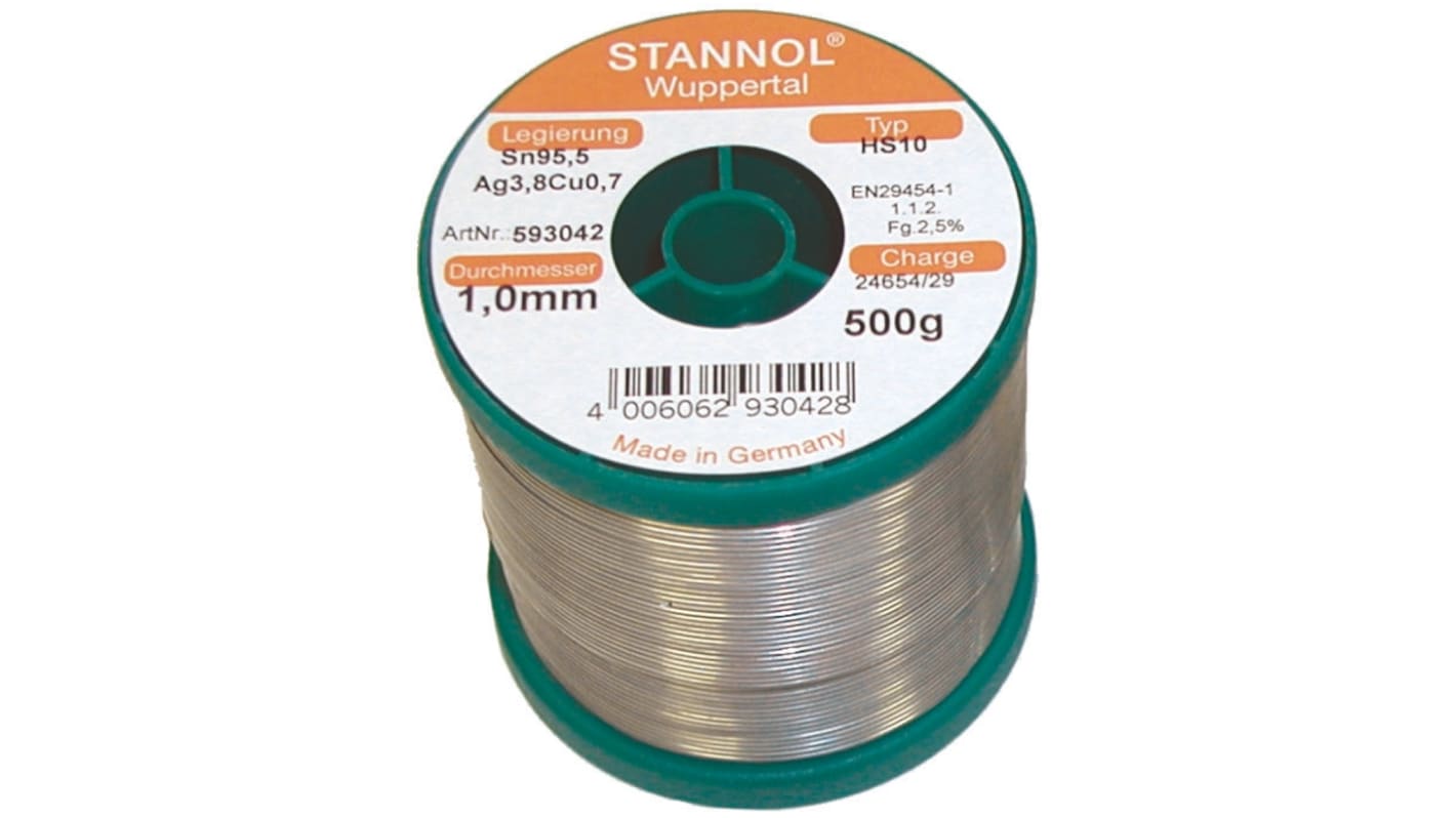 HS10 2510 1,0 TSC 250G | Stannol HS10 Lötzinn bleifrei 95.5%Sn 0%Pb 0.7 ...