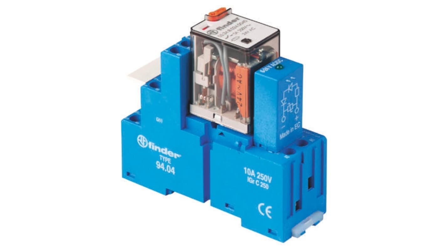 58.34.9.024.0050SMA | Finder 58 Series Interface Relay Module, DIN Rail ...
