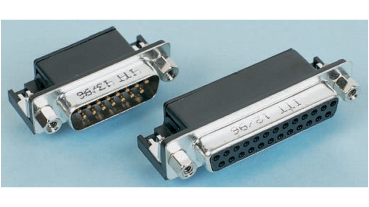 ZDA15P-1AKN-146 | ITT Cannon ZD 15 Way Right Angle Through Hole D-sub Connector Plug, 2.74mm ...