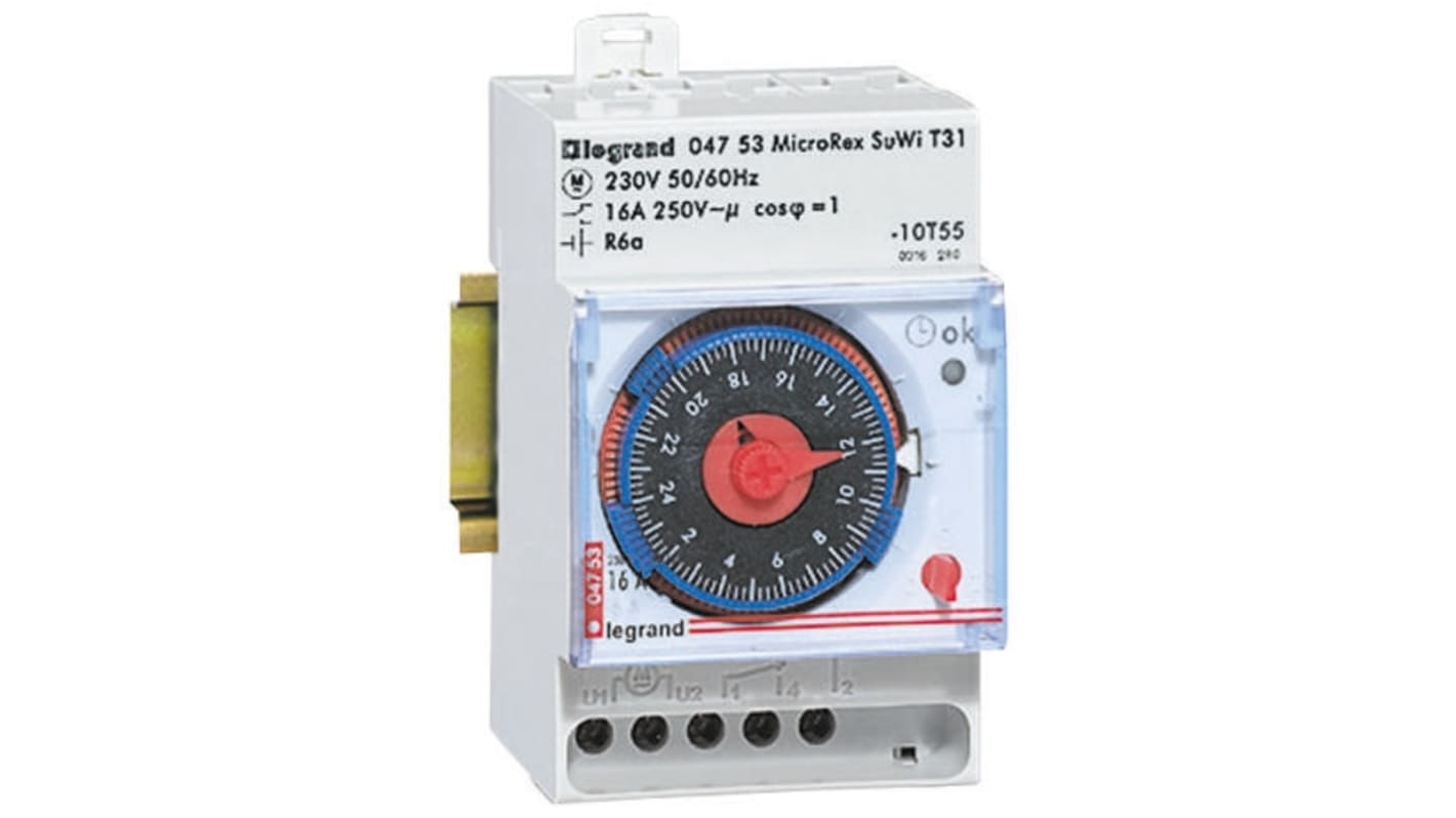 047 53 | 1 Channel Analogue DIN Rail Time Switch Measures Minutes, 230 ...