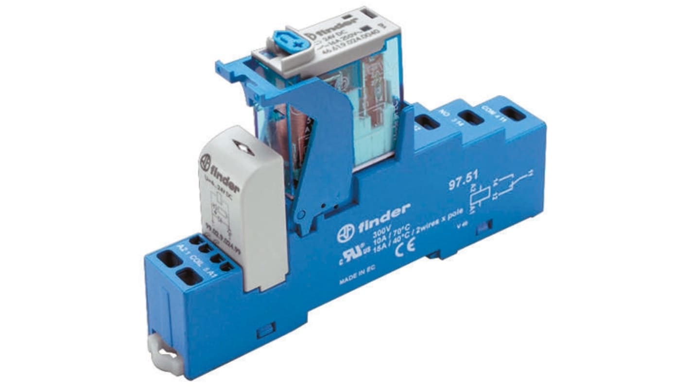 4C.51.9.024.0050SPA | Finder 4C Series Interface Relay Module, DIN Rail ...