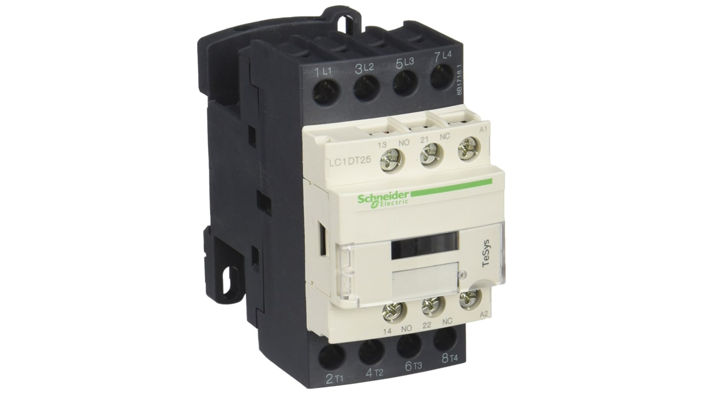 LC1DT25E7 | Schneider Electric TeSys D LC1D Contactor, 48 V ac Coil, 4 ...