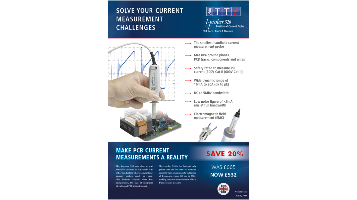 Iprober520 | Aim-TTi I-prober 520 Current Probe, AC/DC Current Type, DC ...