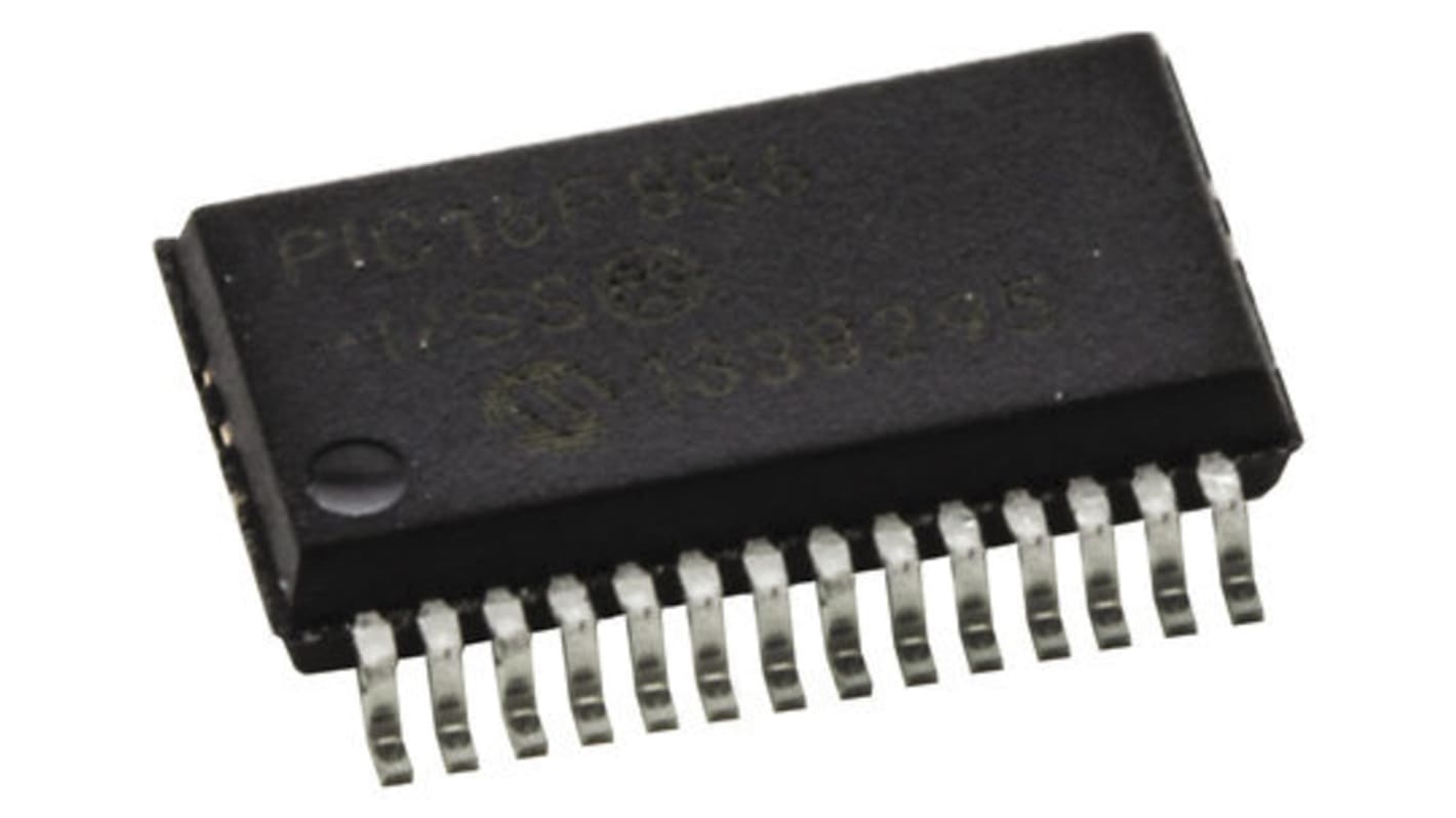 Microchip PIC16F886-I/SS, 8bit PIC Microcontroller, PIC16F, 20MHz, 8192 words Flash, 28-Pin SSOP ...