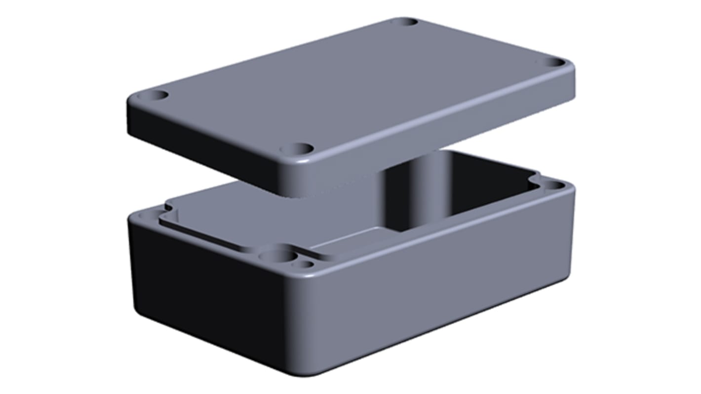 RS PRO Aluminium Enclosure, IP65, IP66, IP67, IP68, Grey Lid, 34 x 98 x ...